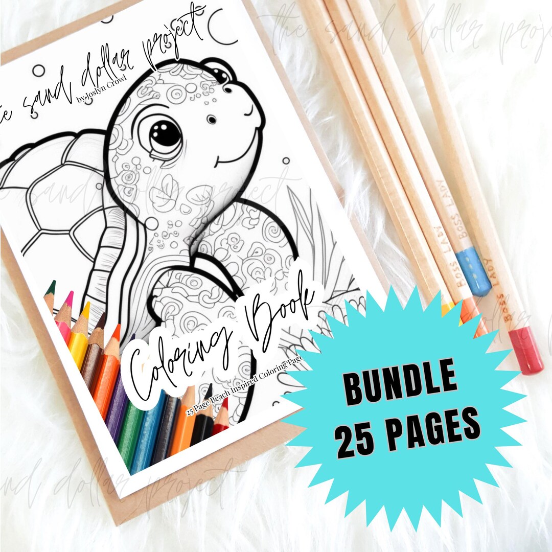 Beach Coloring Pages Bundle – 25 Printable Ocean & Summer Designs for ...