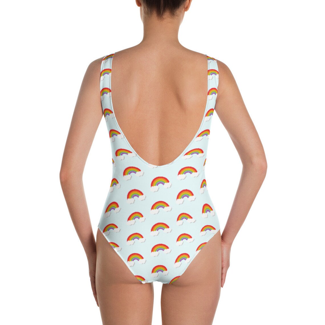 Rainbow One Piece Swimsuit Swimsuit Rainbow Rainbow Etsy