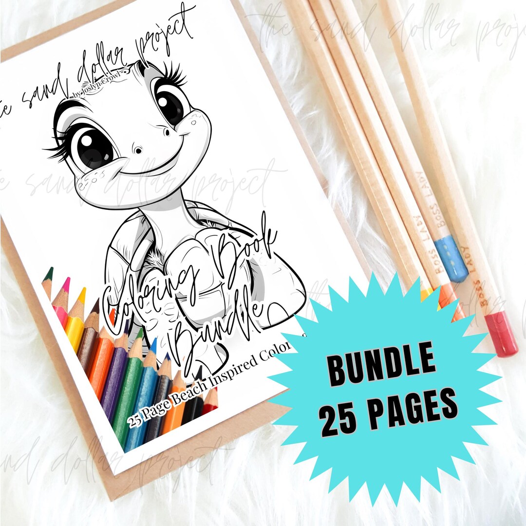 Coloring Book Bundle, 25 Coloring Pages, Instant Digital Download ...
