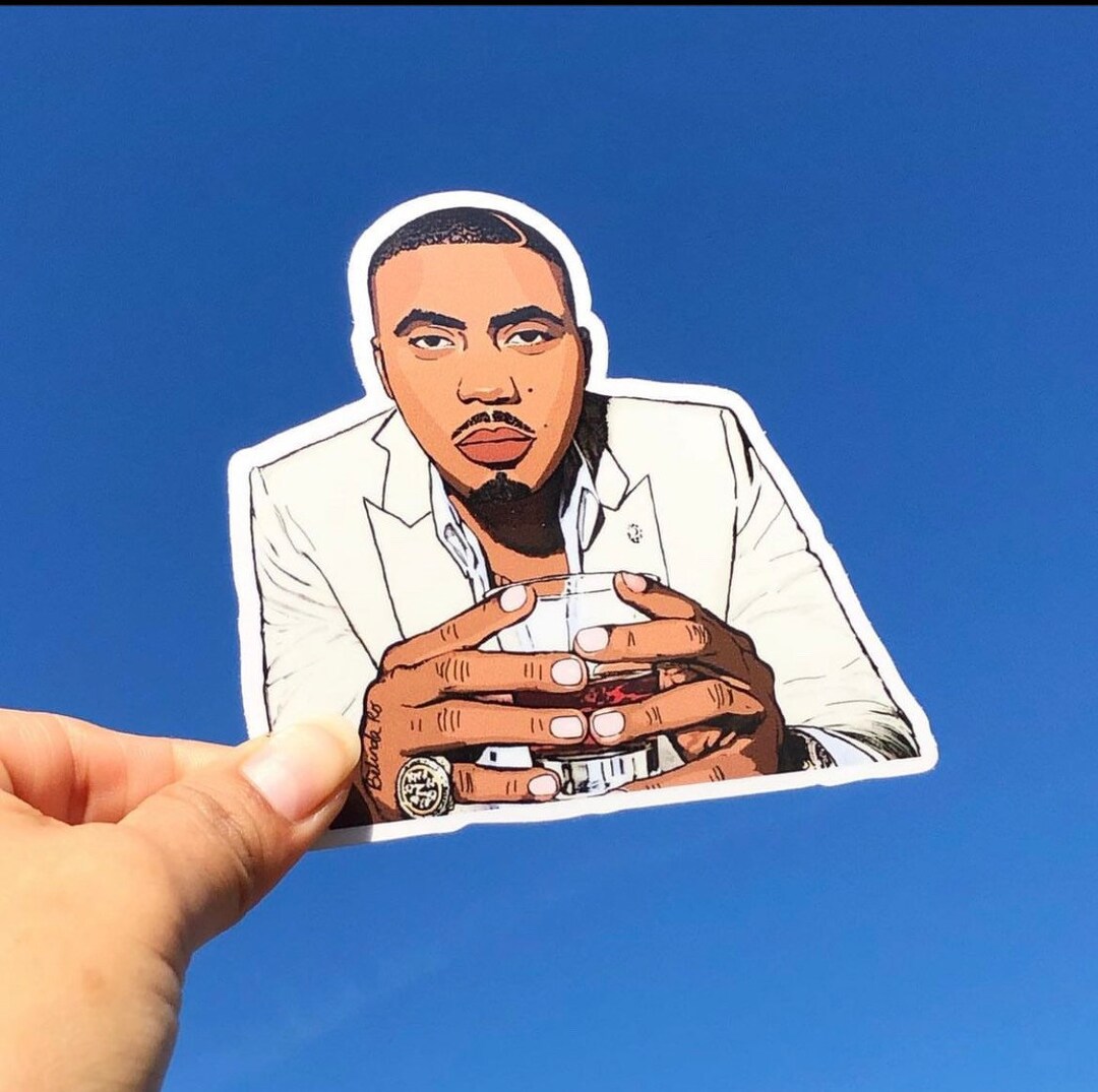 Nas 90s Hip Hop 4 Inch Vinyl Sticker / Nasir Bin Olu Dara Jones / East ...