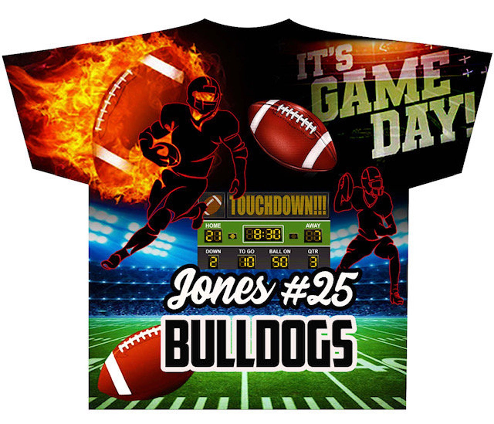 Football Fully Designed Editable Sublimation All Over T-shirt - Etsy