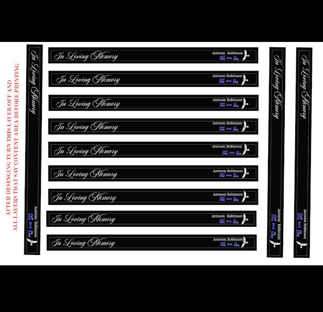 Sublimation Ribbon Photoshop CC Template for Memorials - Etsy