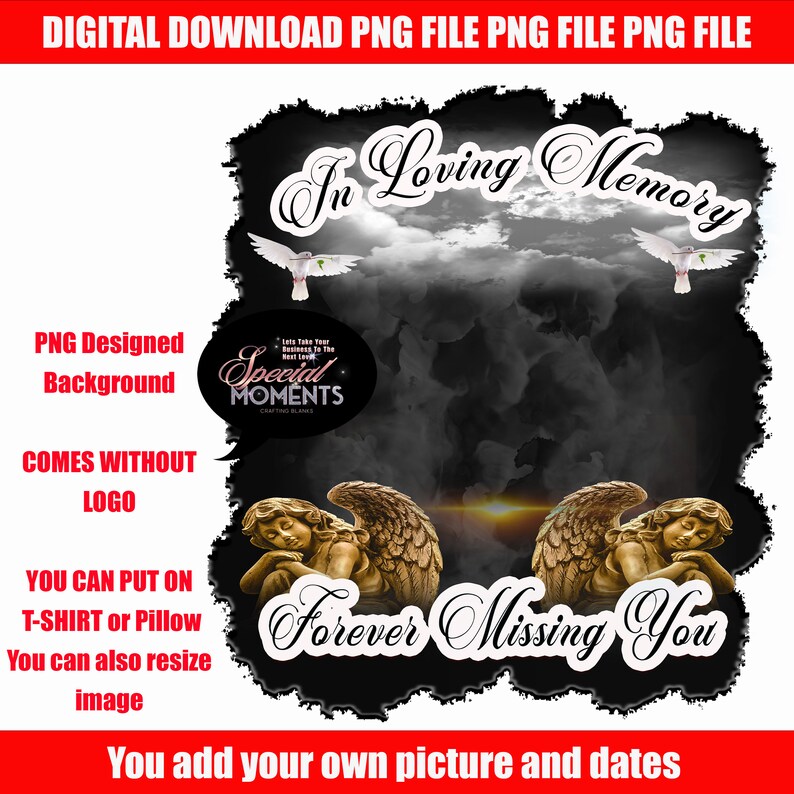 Center T-shirt PNG Design Memorial RIP Design Funeral - Etsy