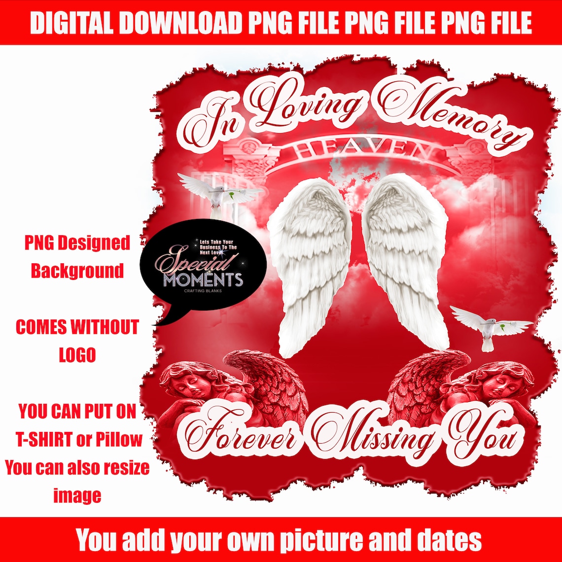 Center T-shirt PNG Design Memorial RIP Design Funeral - Etsy