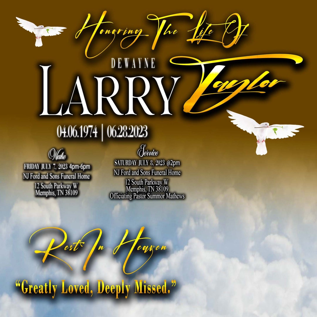 Funeral Announcement Photoshop Template. Funeral RIP Memorial, Heaven ...