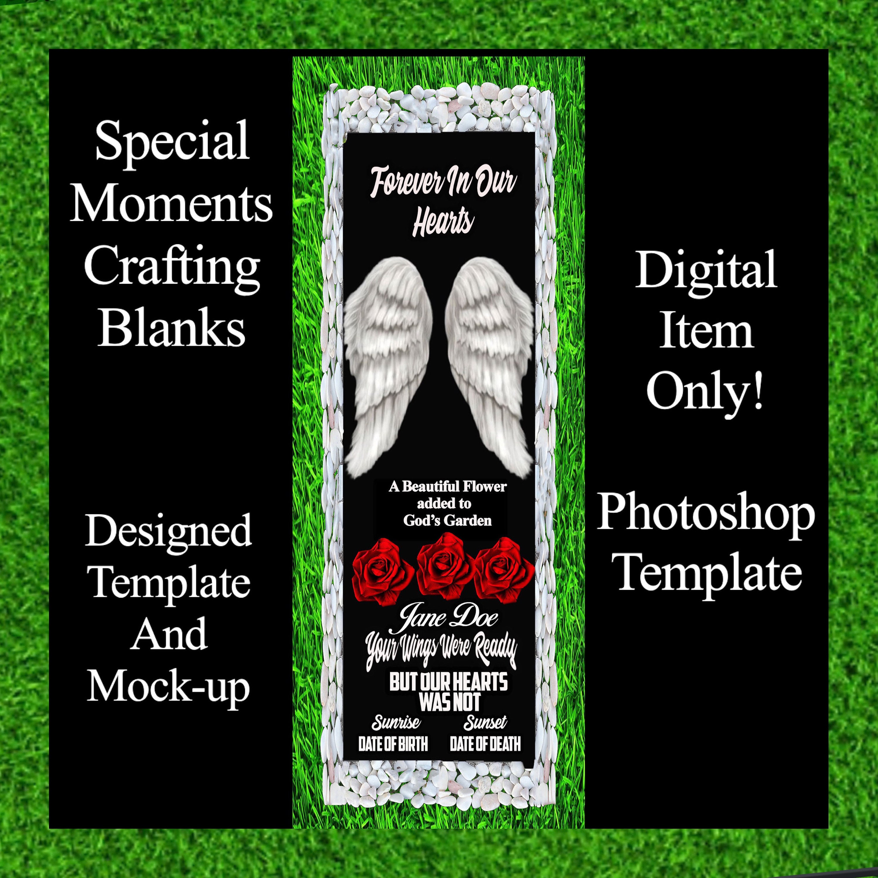 Fully Designed Digital Memorial Grave Blanket Template and | Etsy