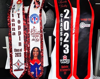 Custom Graduation Stole/ Grad Stole Class of 2024 Sash/ Class of 2024 ...