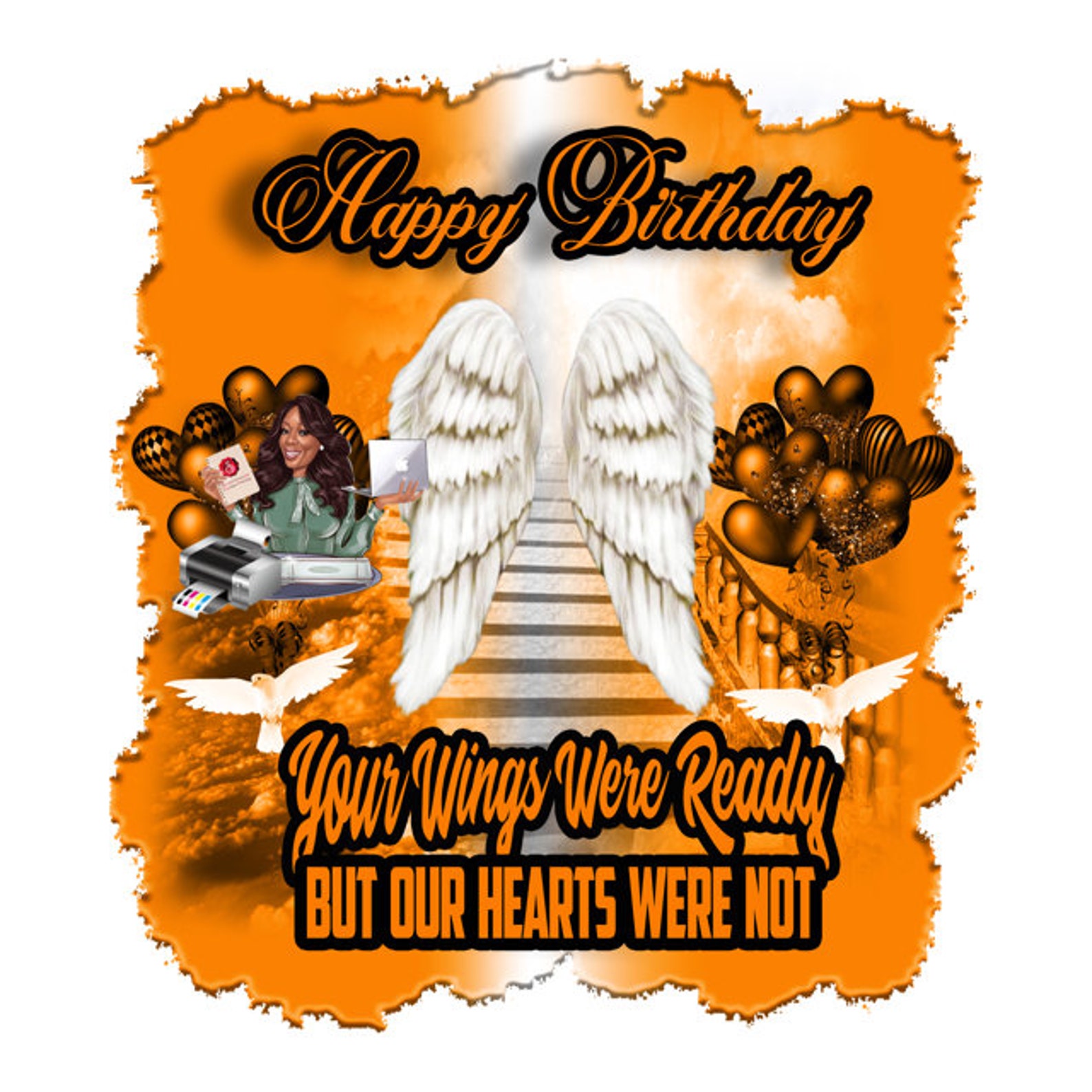 Center T-shirt PNG Design Memorial RIP Design Funeral - Etsy