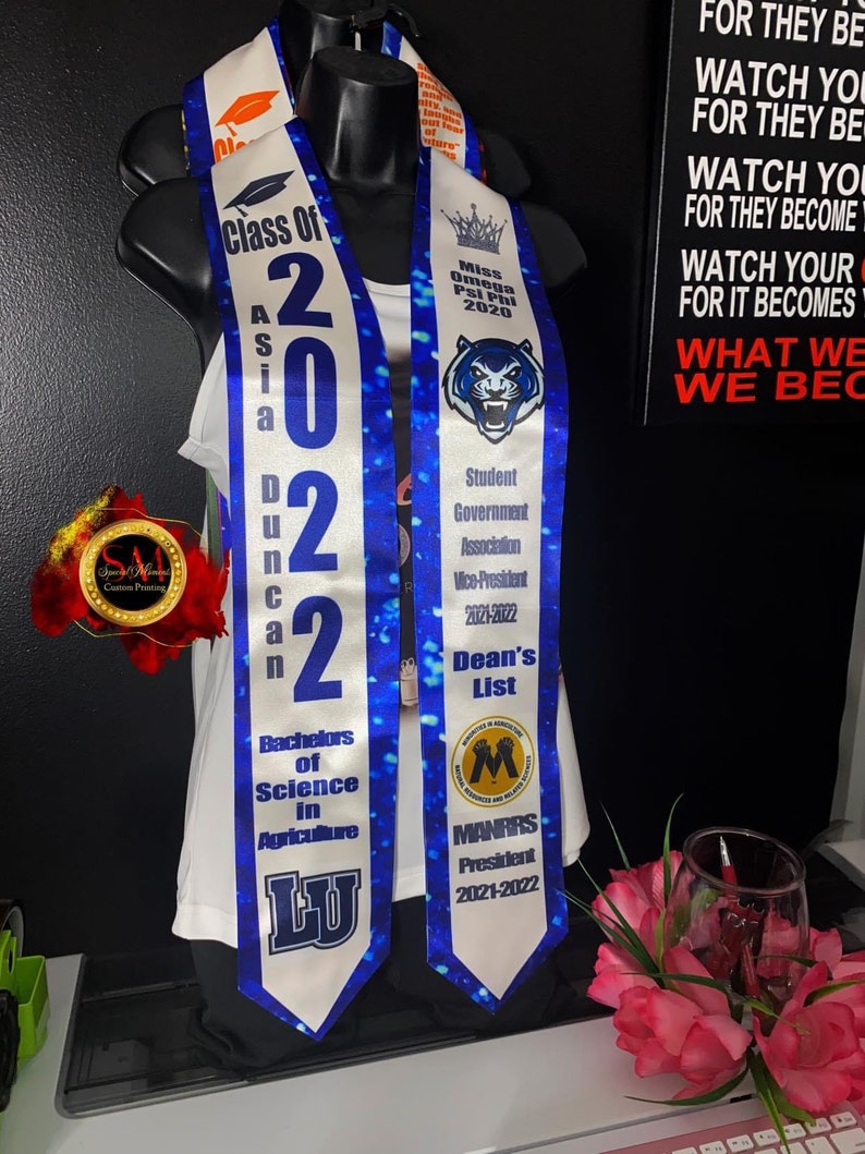 Custom Graduation Stole/ Grad Stole Class of 2022 - Etsy