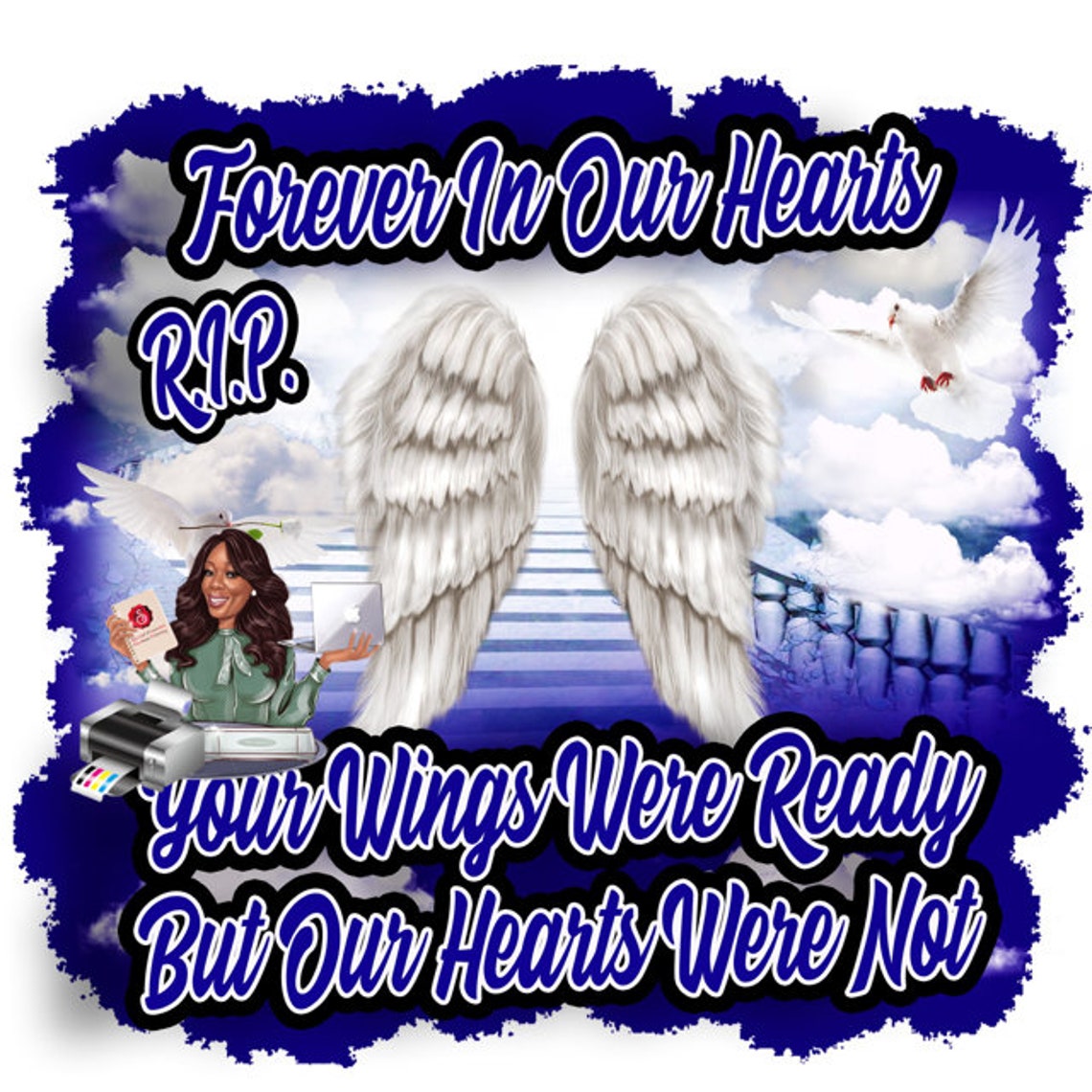 Center T-shirt PNG Design Memorial RIP Design Funeral - Etsy