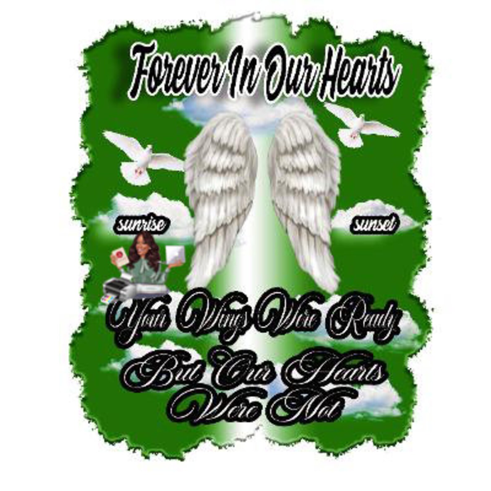 Center T-shirt PNG Design Memorial RIP Design Funeral - Etsy