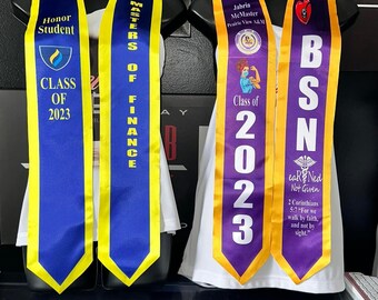 Custom Graduation Stole/ Grad Stole Class of 2024 Sash/ Class of 2024 ...