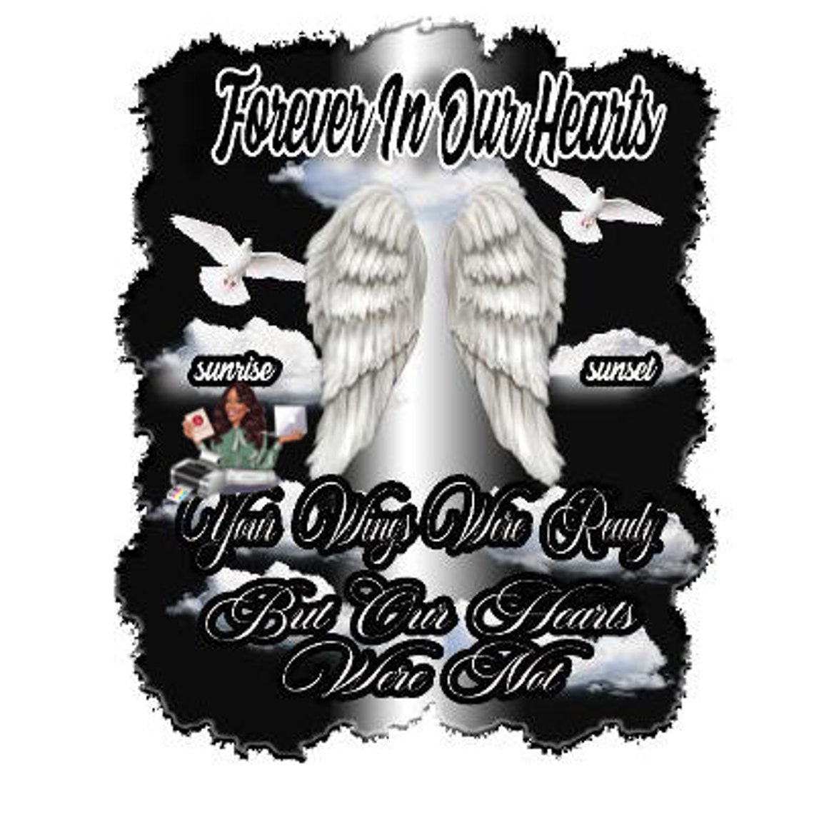 Center T-shirt PNG Design Memorial RIP Design Funeral - Etsy