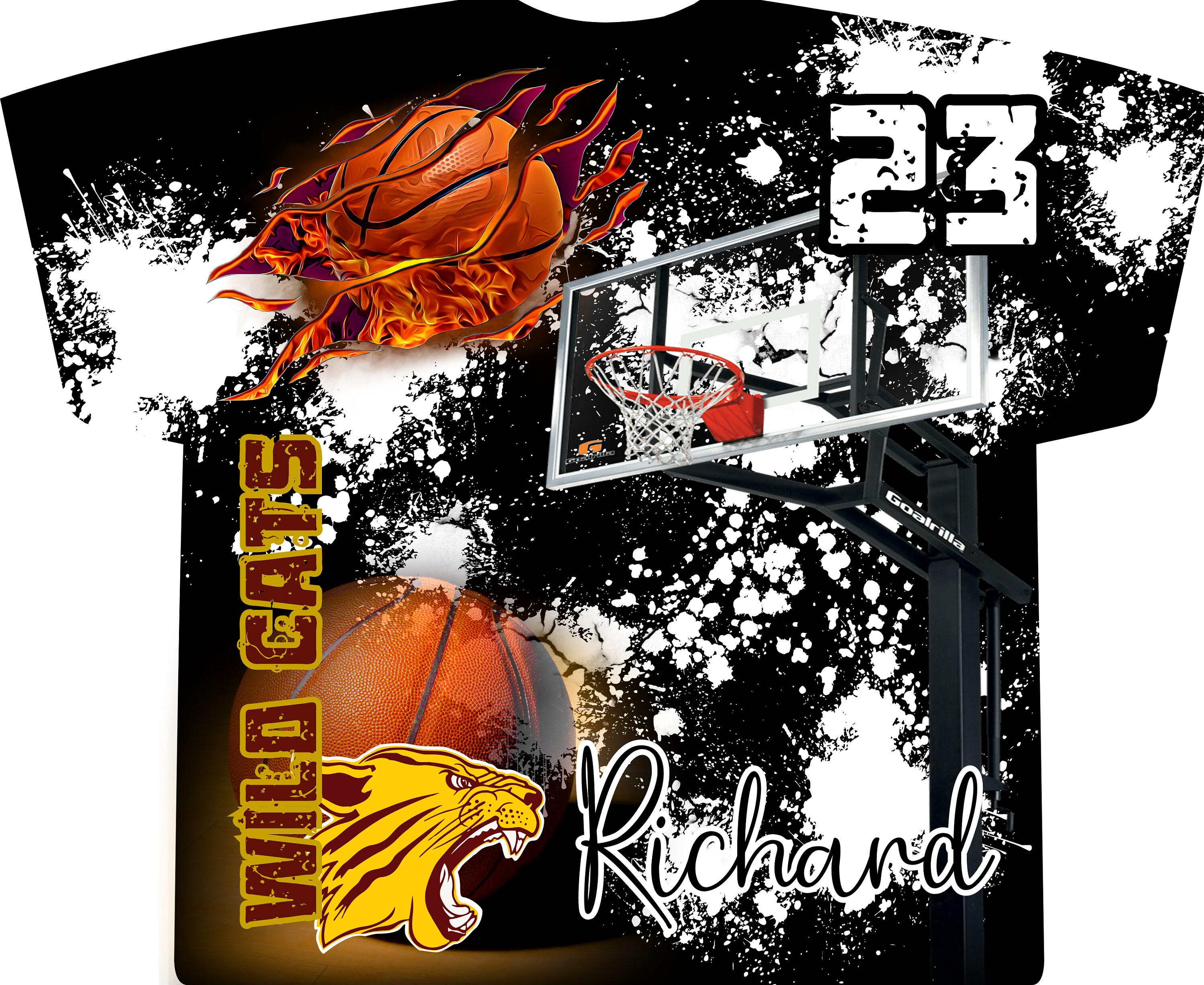 Canva Basketball All Over T-shirt Template - Etsy