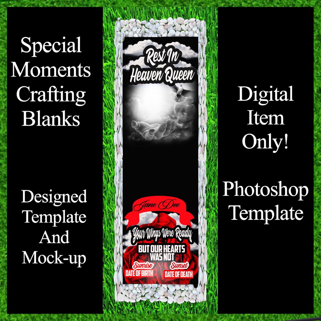 Fully Designed Memorial Graveyard Blanket Cover Template and Mockup ...