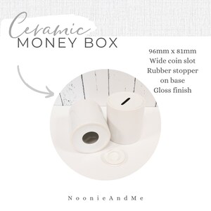 Custom Text Ceramic Money Box | Custom Name Initial | Gift for Her ...
