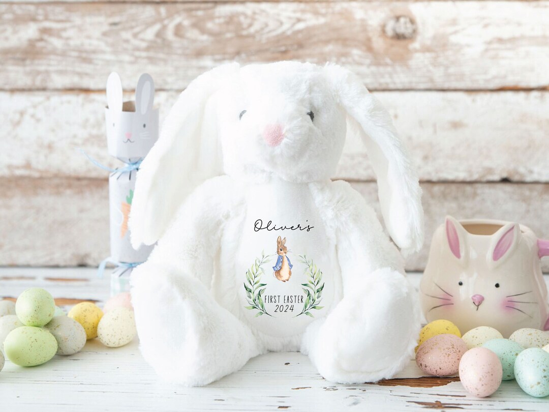 My First Easter Bunny, Cute Rabbit Wreath Easter Teddybear, Easter Egg ...