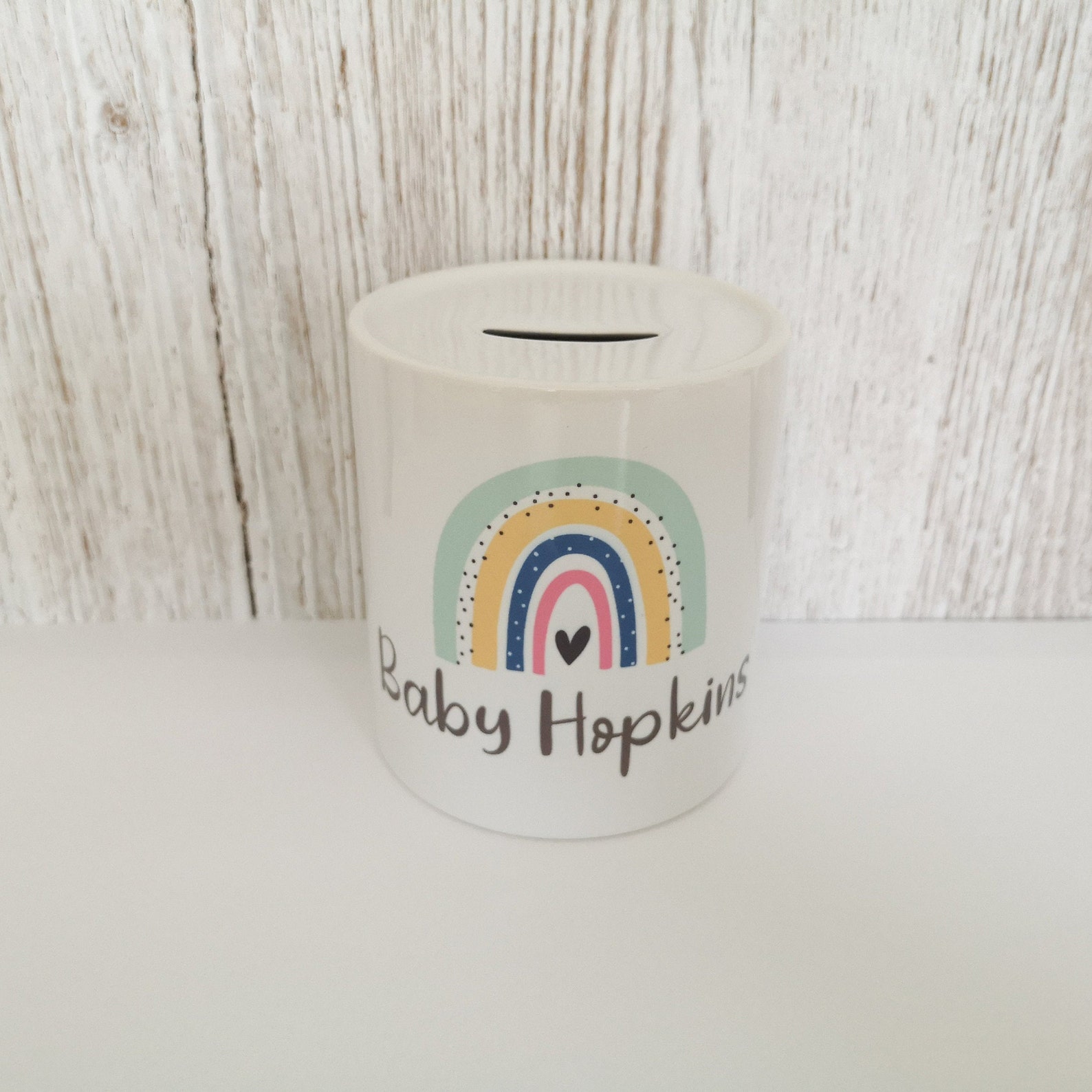 Personalised Rainbow Money Box | Custom Name Initial | Gift for Her ...