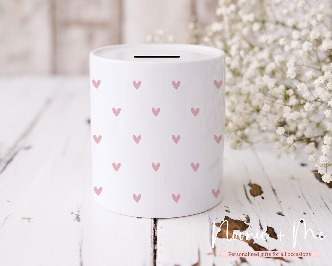 Hearts Money Box | Country Style Heart Pattern | Gift for Her ...