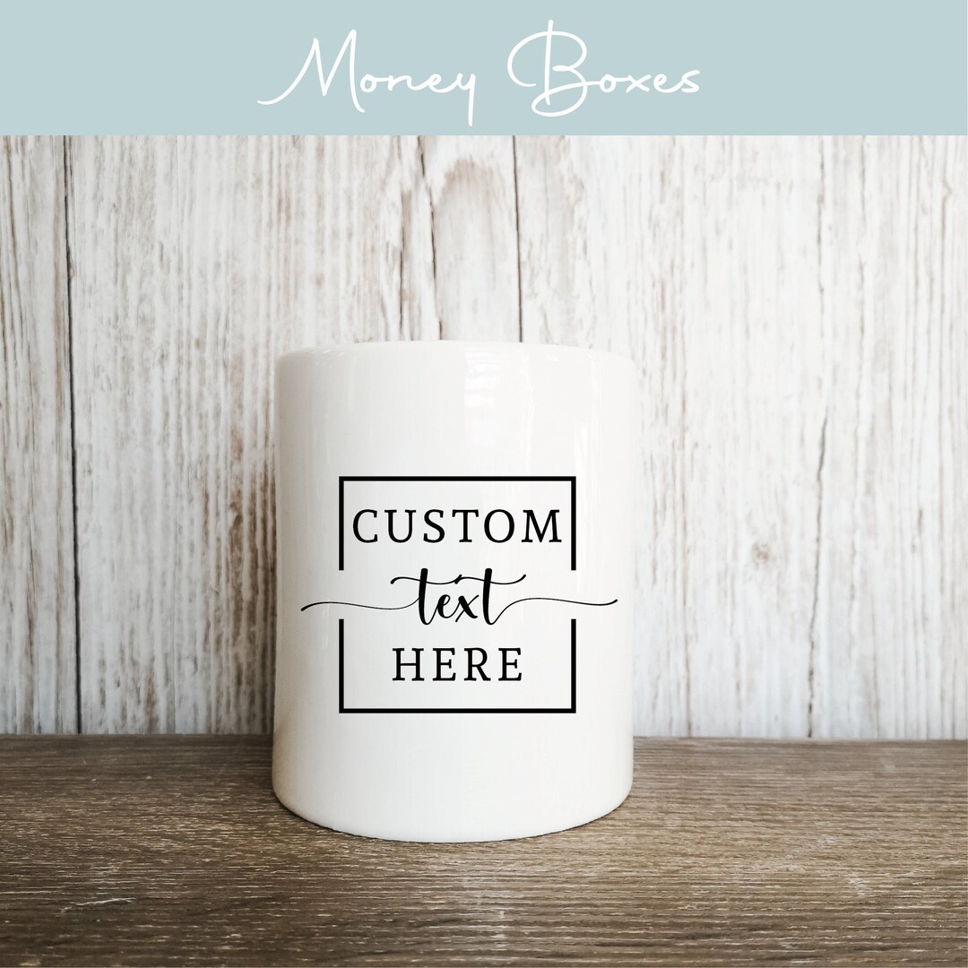 Personalised Ceramic Money Box | Custom Name Initial | Gift for Her ...