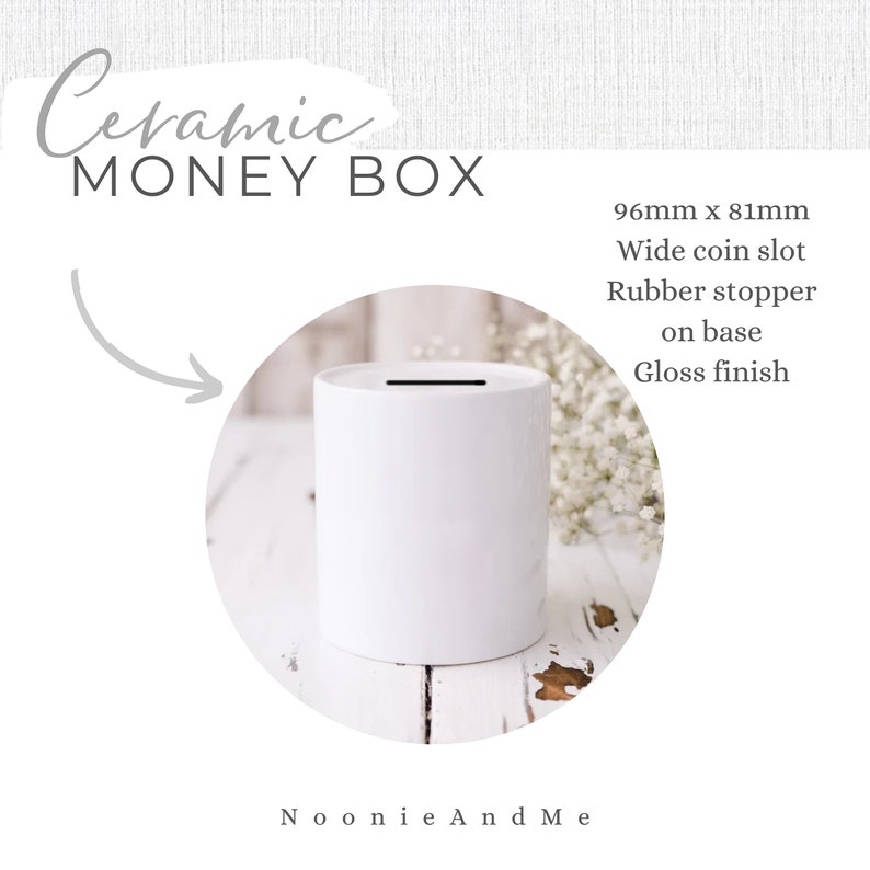 Personalised Ceramic Money Box | Custom Name Initial | Gift for Her ...