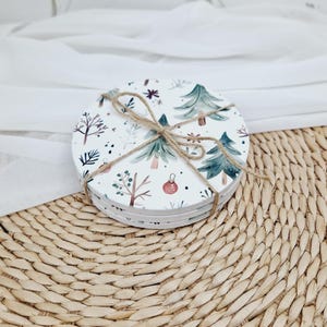 Christmas Tree Ceramic Coaster Gift Set of 2, 4 | Christmas Gift for ...
