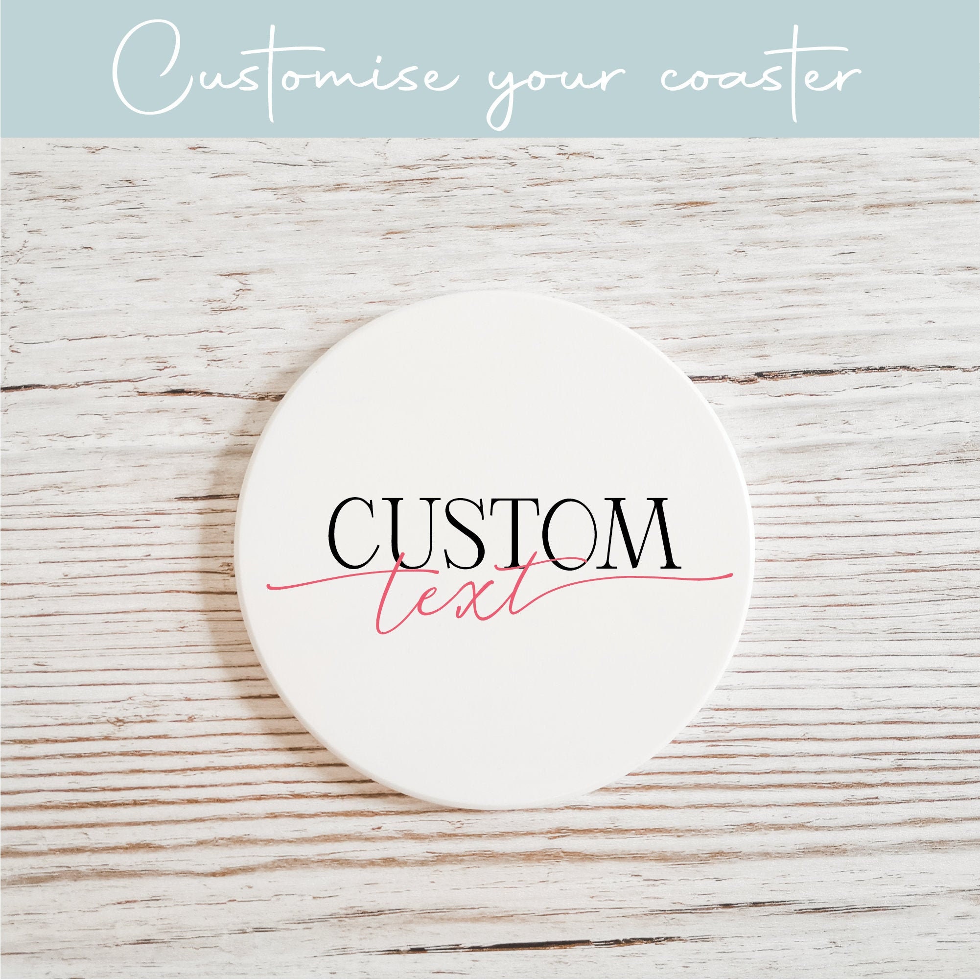 Custom Text Personalised Coaster Gift for Her Gift for Him | Etsy