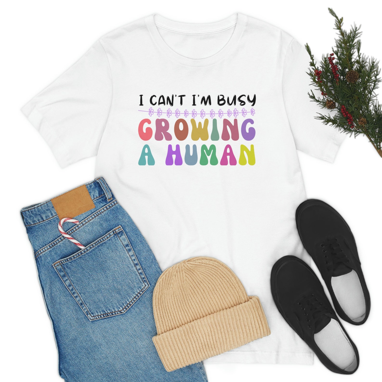 I Cant Im Busy Growing A Human Funny Mama Pregnancy Etsy