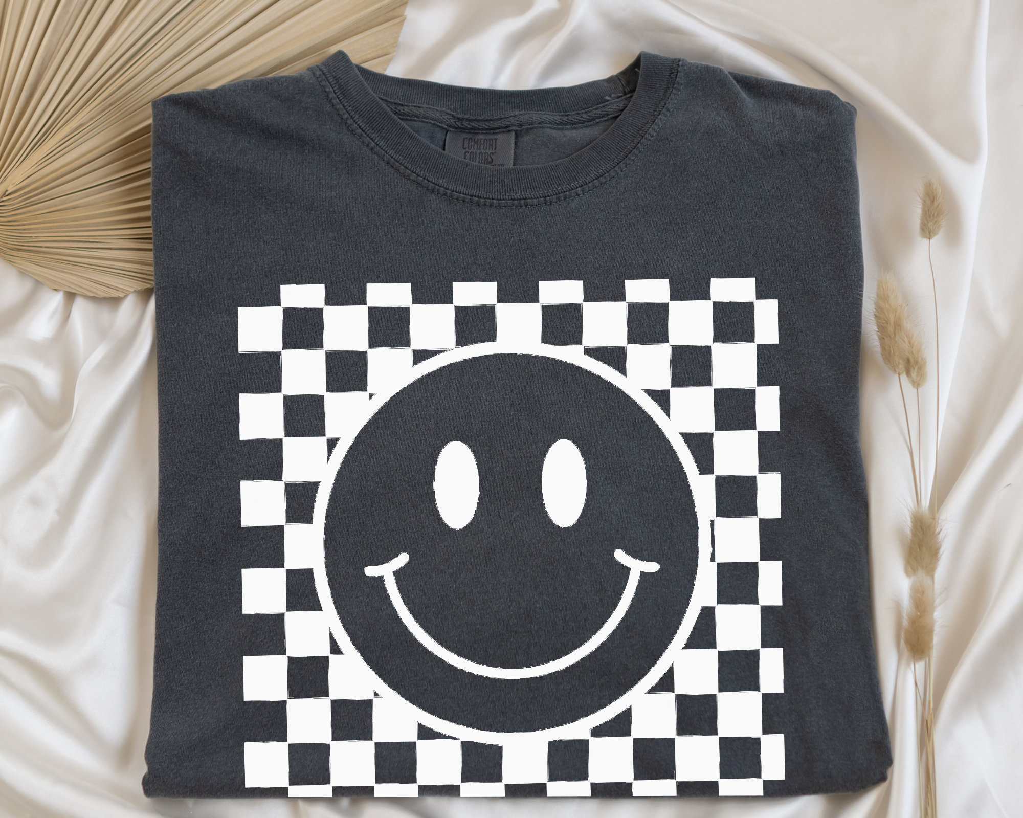 Checkered Smiley Face Shirt, Smiley Face Tee, Smiley Face T-shirt, Gift ...