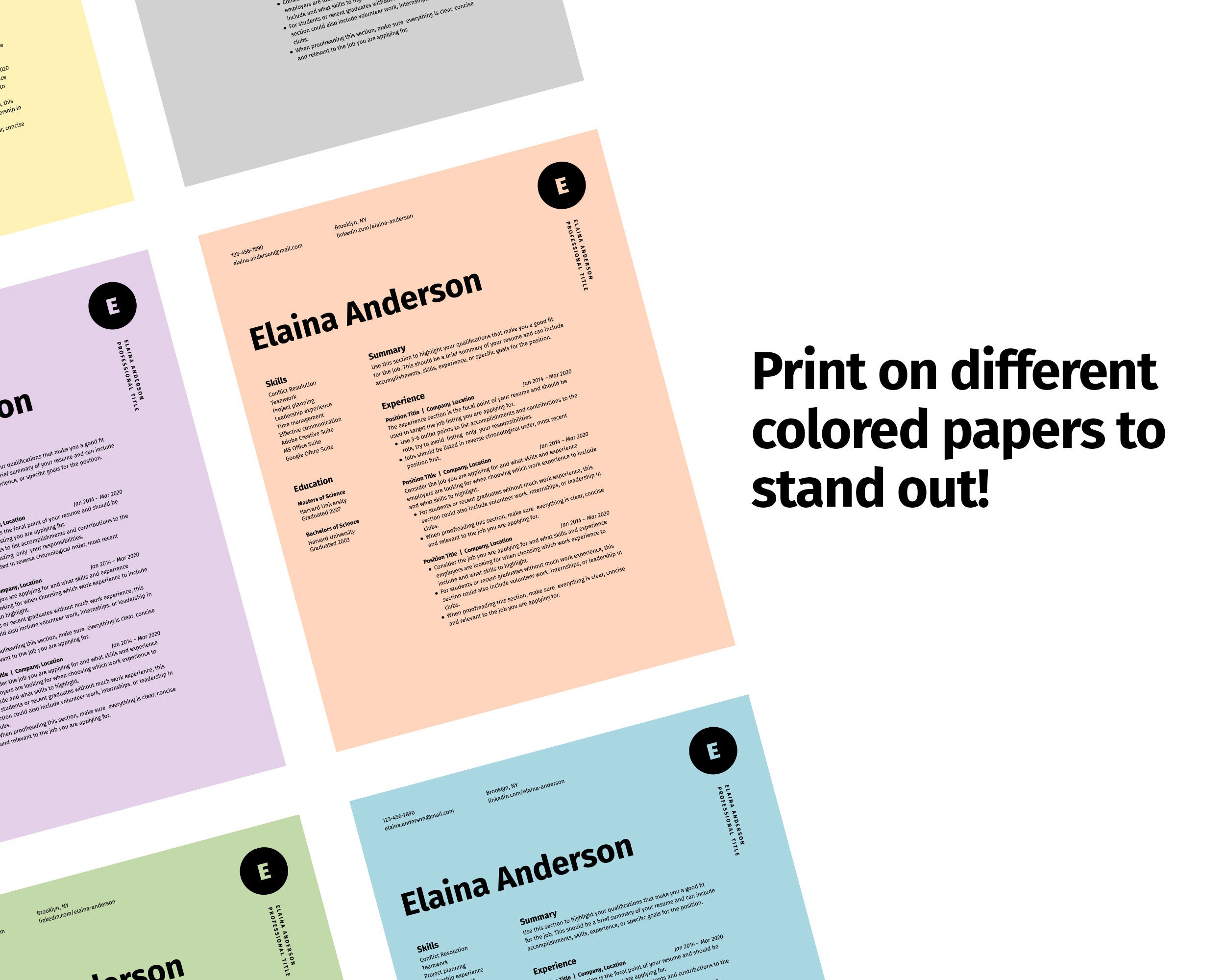 Eames Google Docs Resume Template Skillshot Modern Resume Templates - Etsy