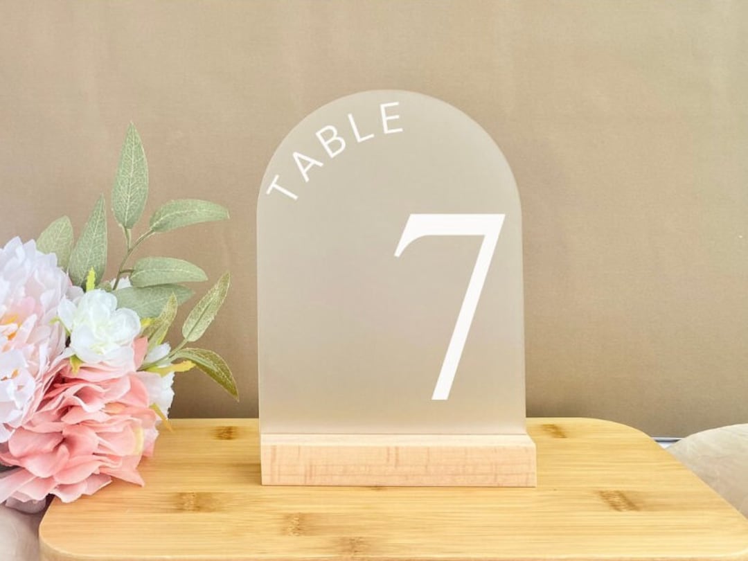 Frosted Acrylic Table Number Sign|wedding Table Number|frosted Table ...