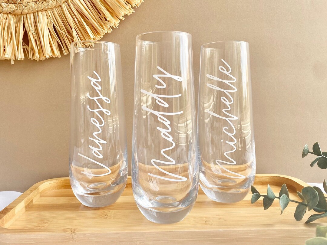 Personalized Champagne Flutes|stemless Champagne Glass|personalized ...