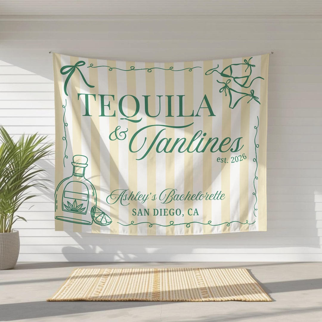 Tequila and Tanlines Bachelorette Banner, Beach Bachelorette Party ...