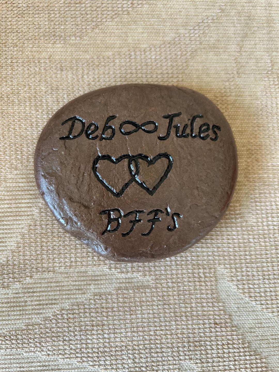 Personalized BFF Rock With Infinity Symbol, Names & Hearts – Custom ...