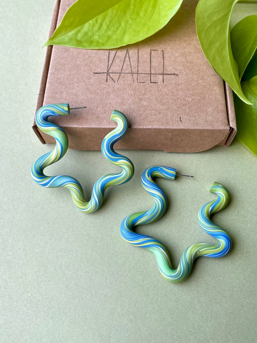 ZERO WASTE HOOPS Recycled Clay Hoop Earrings Funky - Etsy