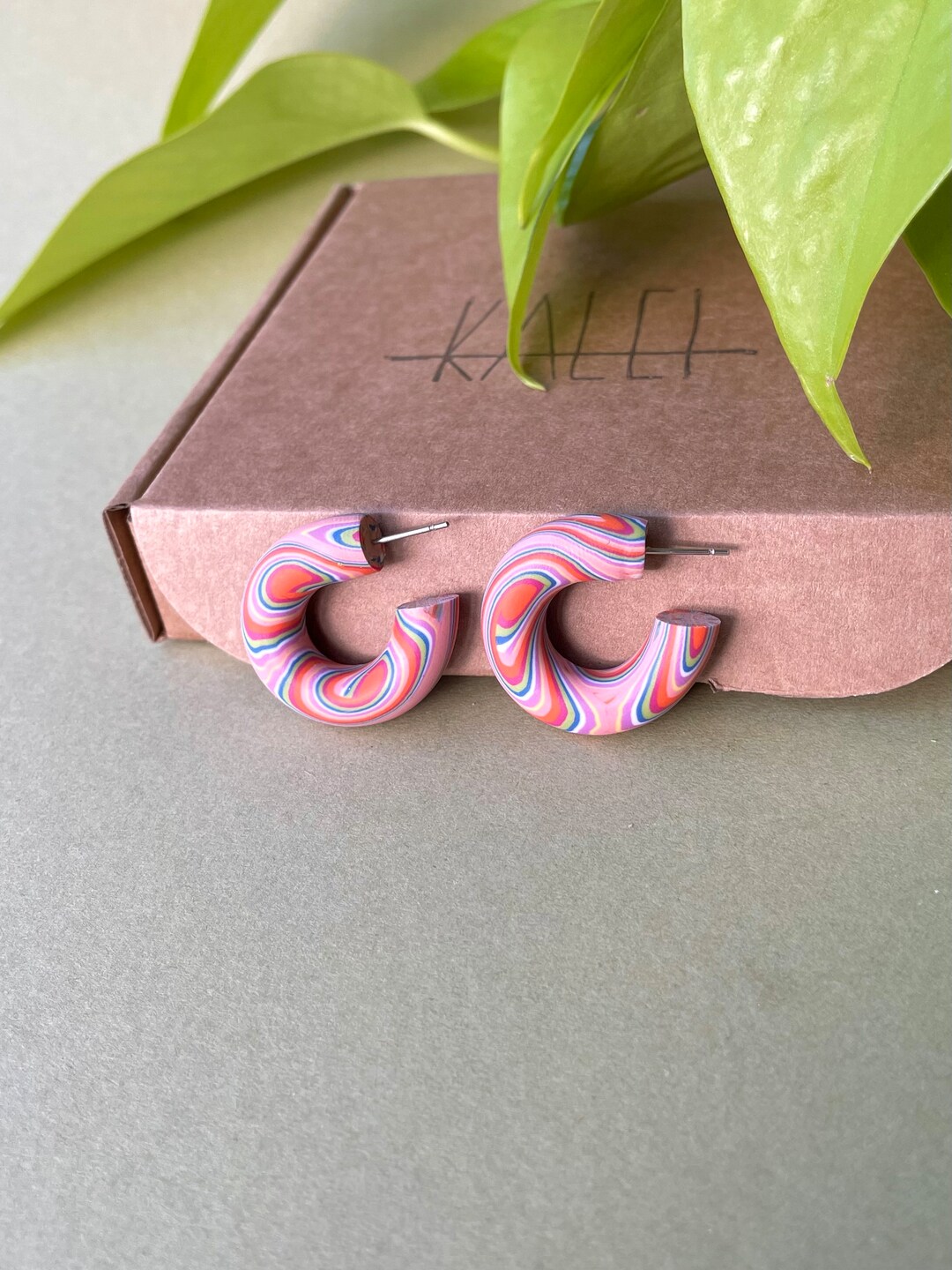 ZERO WASTE HOOPS | Recycled Clay Hoop Earrings | Funky Earrings - Etsy