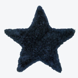 Luxury Shaggy Rug Star Shaped Fluffy Bath Mat, Fun Nursery Kids Bedroom ...