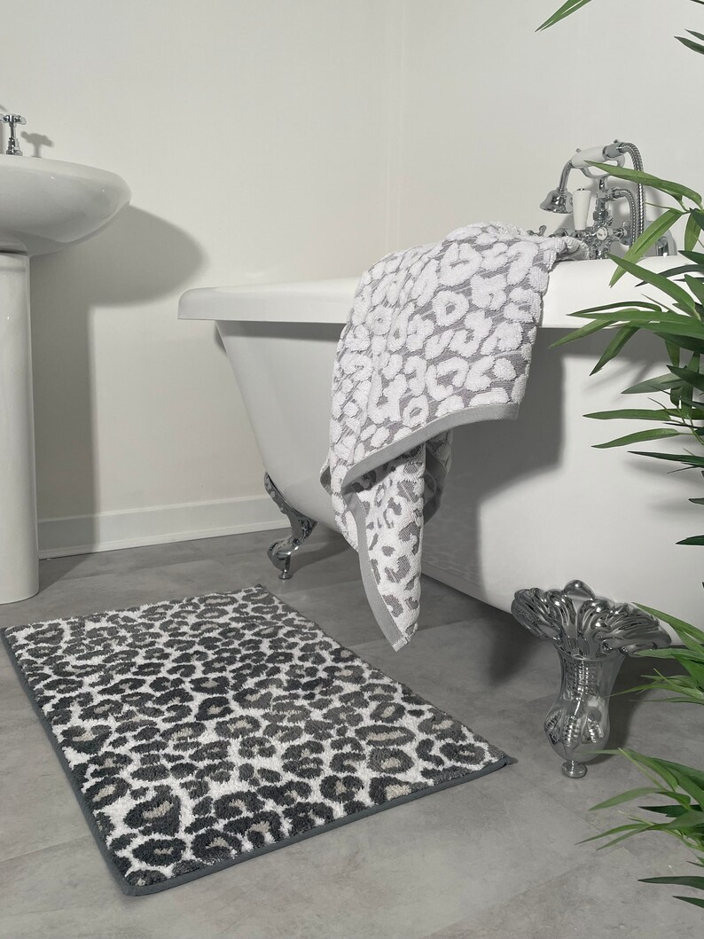 Allure Luxury Non-slip Leopard Print Bath Mat - Etsy UK