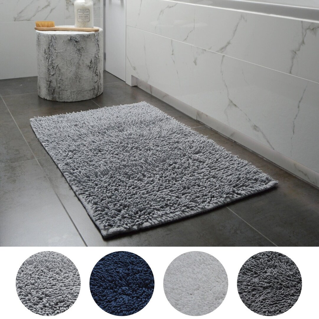 Tumble Twist Cotton Bath Mat Large Size Bathroom Rug 55 X 90cm Soft ...