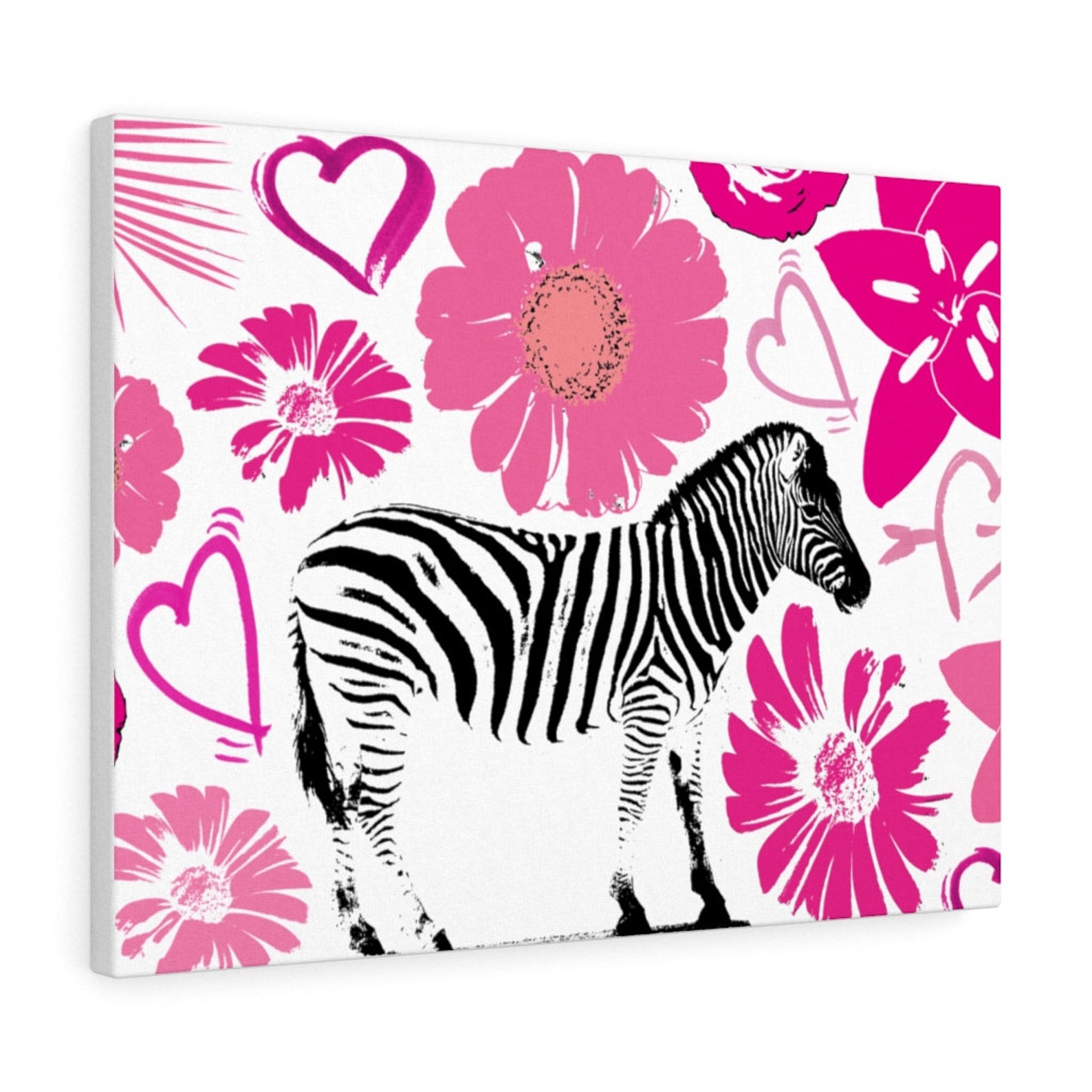 Pink Zebra Wall Art Teenage Girl Gift Pretty Dreamy | Etsy