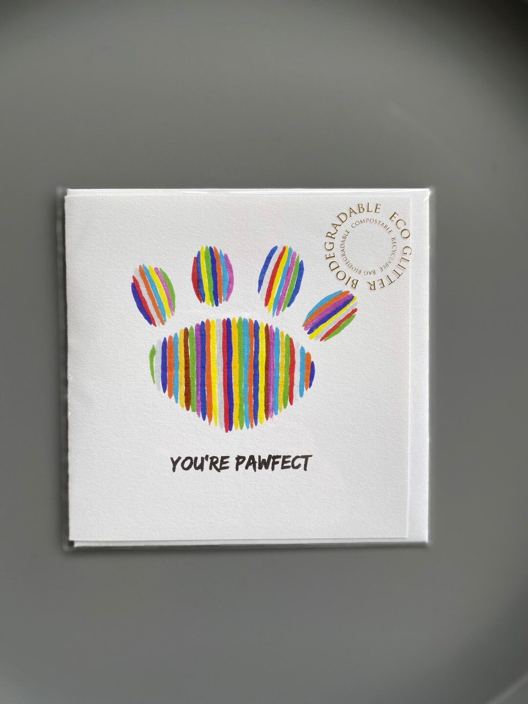 Rainbow Paw Print Card: You're Pawfect, Dog Lover Gift - Etsy