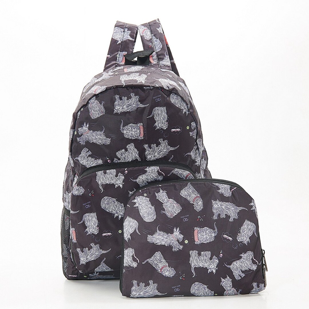 Mini Back Pack-scottie Dog Bag-foldable Back Pack-pack a Bag-recycled ...