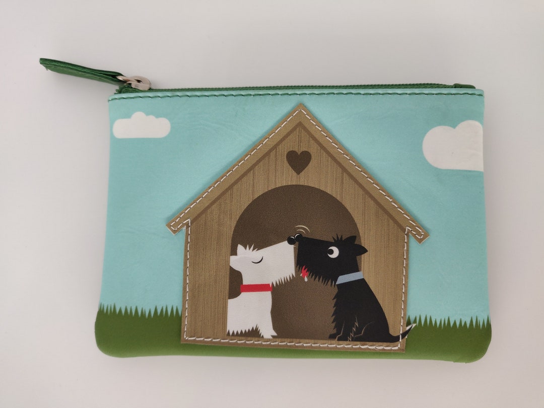 Beautiful Scottie Dog Coin Purse, Leather Purse, Kissing Dogs, Scottish ...