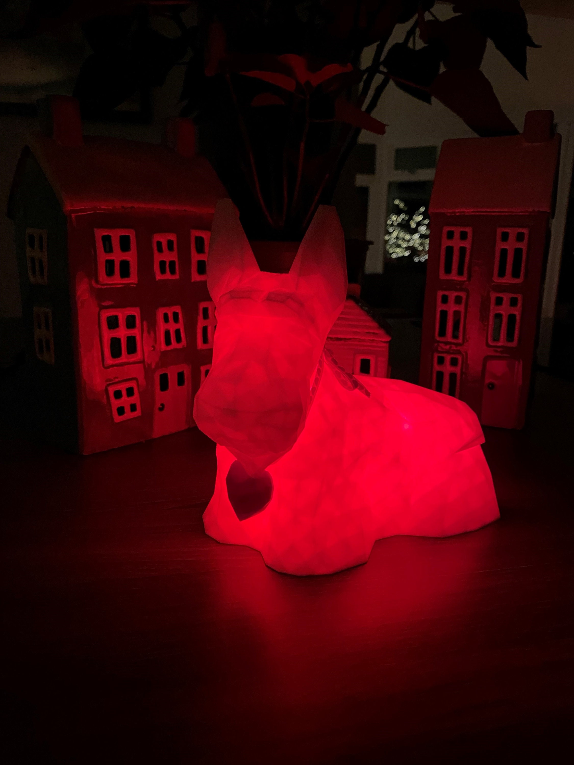 Light up Scottie Dog 3D Printed Red Illuminated Scottish - Etsy