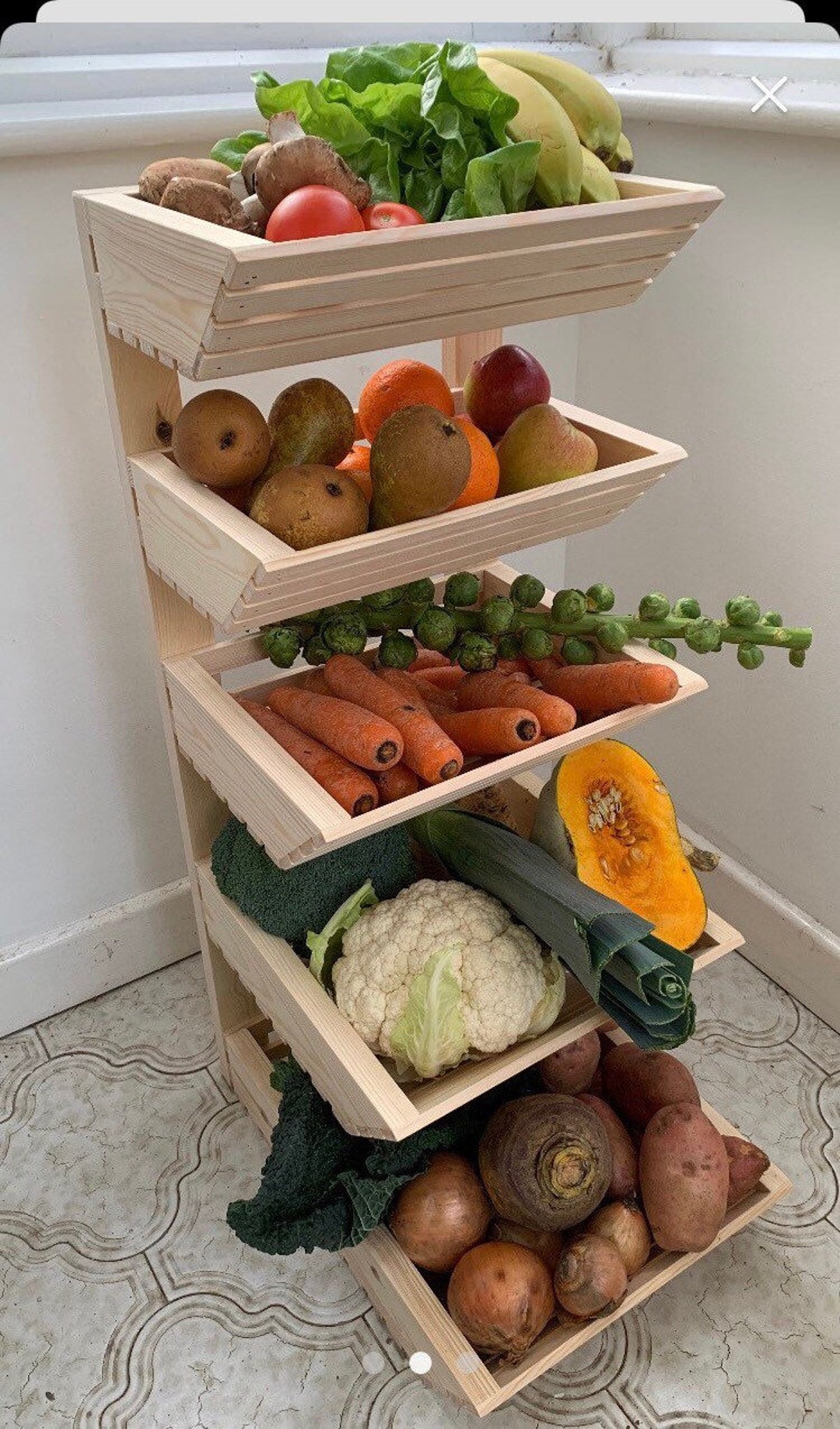 Five Tier Vegetable Rack Fruit Stand Handmade - Etsy UK