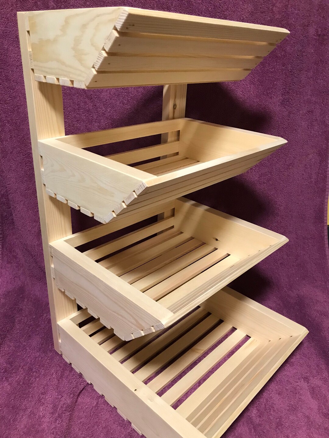 4 Tier Vegetable Rack Fruit Stand Kitchen Storage Handmade - Etsy