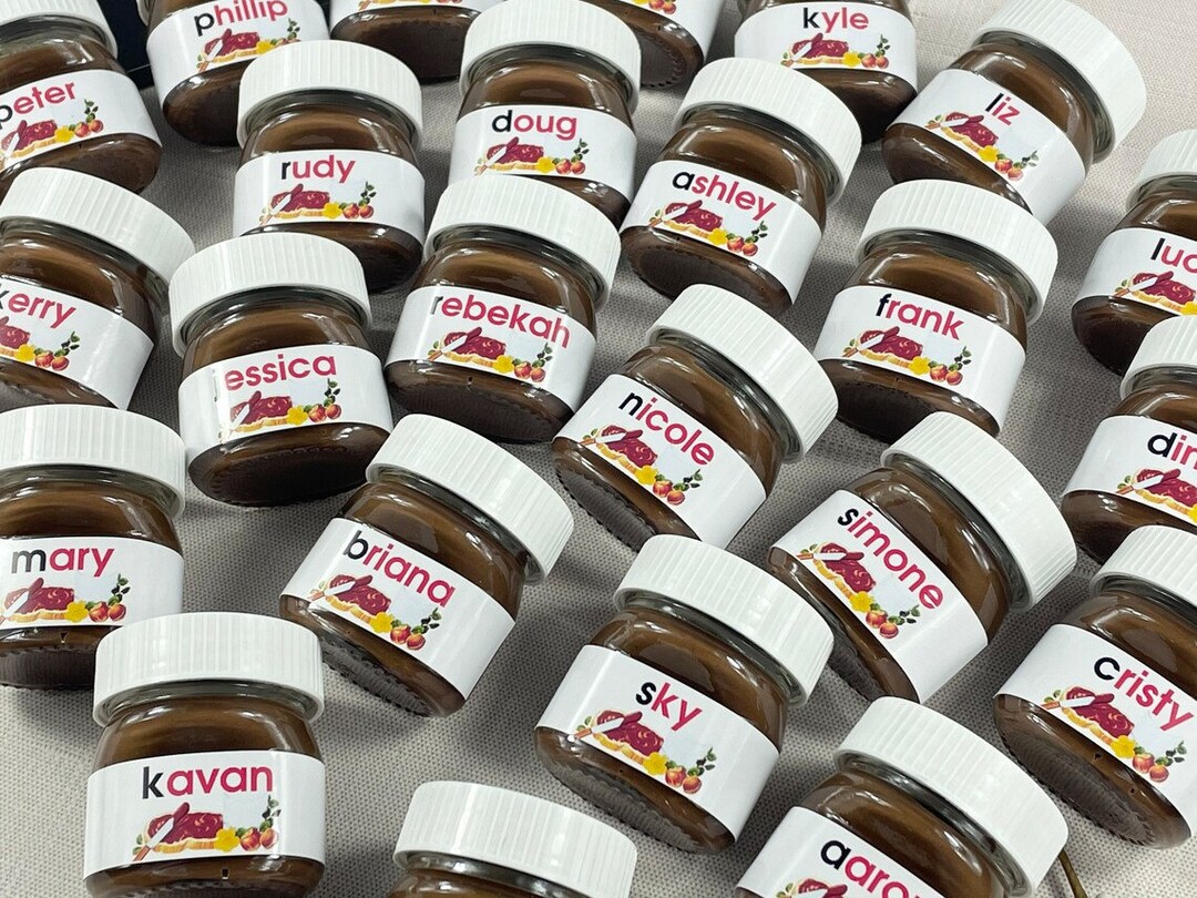 Personalized Nutella Jars • Nutella Favors • Tiered Tray Decor • Bridal ...