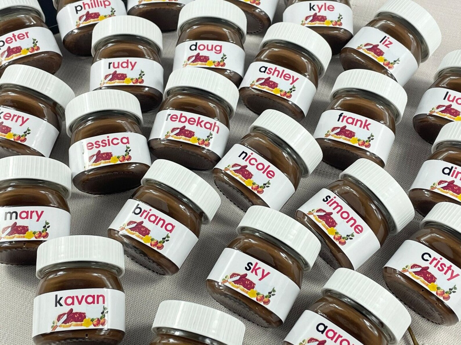 Personalized Nutella Jars Nutella Favors Tiered Tray Decor - Etsy