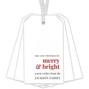Merry & Bright Gift Tags [holiday Present Tags, Personalized Family ...