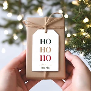 Ho Ho Ho Gift Tags [printed Christmas Tags, Holiday Family Tags, Custom ...